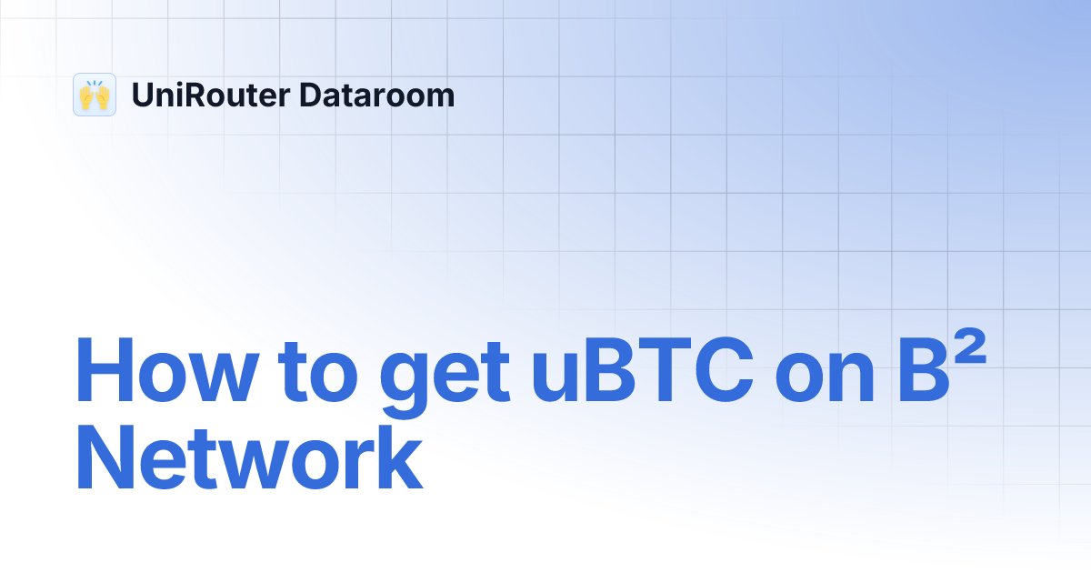 How to get uBTC on B² Network | UniRouter Dataroom